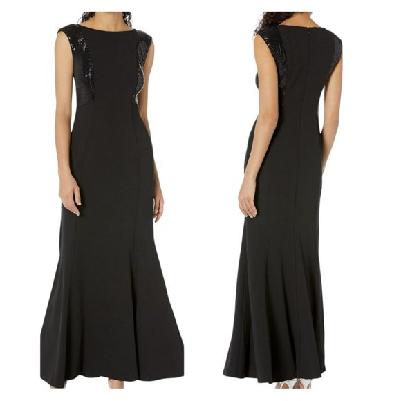 Calvin Klein | Dresses | Calvin Klein Black Sleeveless Foil Panel ...
